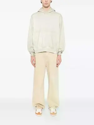 Izzue Appliqué-detail Cotton Hoodie - Neutrals