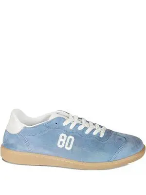 BE980 Suede Logo Detail Lace-up Sneakers - Blue