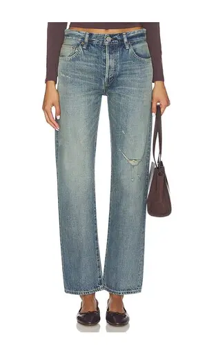 Moussy Vintage Showell Straight Jeans In Medium Wash - Denim-medium