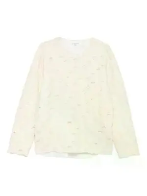 Yohji Yamamoto Distressed Wool Blend Sweater