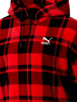 PUMA Check-pattern Hoodie - Red