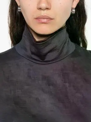 Eleventy Short-sleeve High-neck Top - Grey