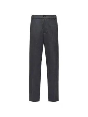 Moncler Virgin Wool Straight-leg Trousers - Grey