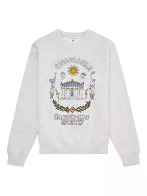 Casablanca Le Temple Du Sport Embroidered Sweatshirt - White