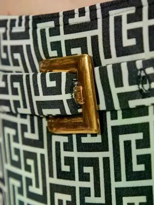 Balmain Geometric Print Belted Bikini