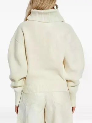 Jacquemus Pallone Embroidered Turtleneck Sweater - Neutrals