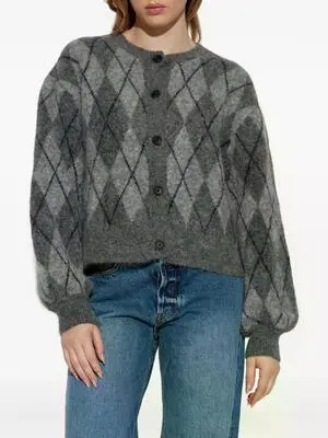 GESTUZ Argyle Check Cardigan