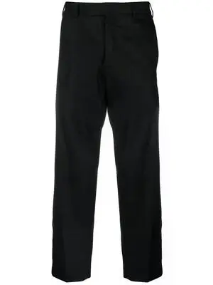 PT TORINO Cropped Straight-leg Virgin Wool Blend Trousers - Black