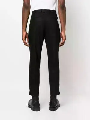 PT TORINO Cropped Straight-leg Virgin Wool Blend Trousers - Black