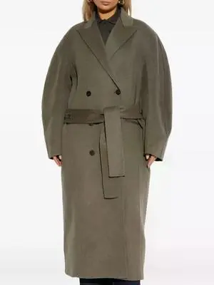 Jacquemus Belted Virgin Wool Double-breasted Coat - Green