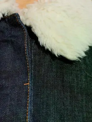 Jacquemus Ovalo De Nîmes Denim Bomber Jacket With Shearling Collar