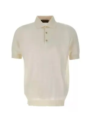 FILIPPO DE LAURENTIIS Short-sleeve Buttoned Polo Shirt - White