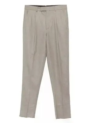 Zegna Tailored Pleated Front Trousers - Neutrals