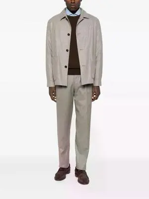 Zegna Tailored Pleated Front Trousers - Neutrals