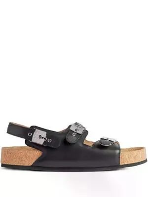 Balenciaga X Scholl Leather Sandals With Buckle Fastening - Black