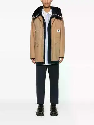 Carhartt Work In Progress Logo-appliqué Gabardine Tapered Trousers - Blue