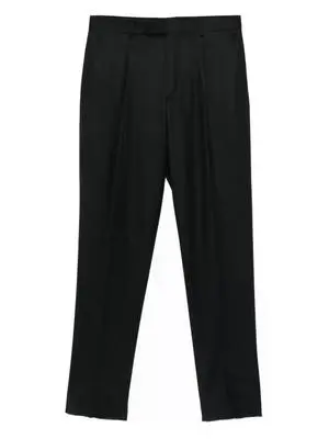 Zegna Pleated Front Tailored Trousers - Black