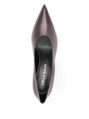 LELLA BALDI 75mm Leather Pointed Toe Pumps - Red