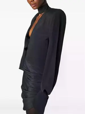 MUGLER Draped Detail High-neck Mini Dress - Black