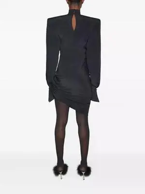 MUGLER Draped Detail High-neck Mini Dress