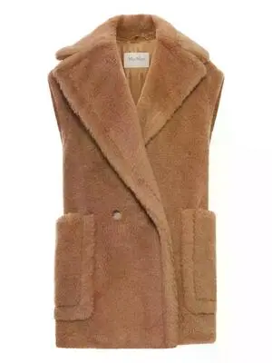 Max Mara Double-breasted Fur Gilet - Neutrals