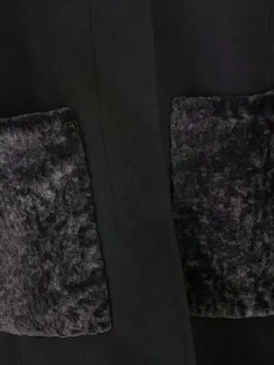 Fendi Puff-sleeve Velvet Pocket Coat - Black