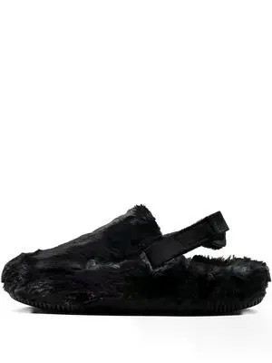 Nike Calm Mules Fur Slingback - Black