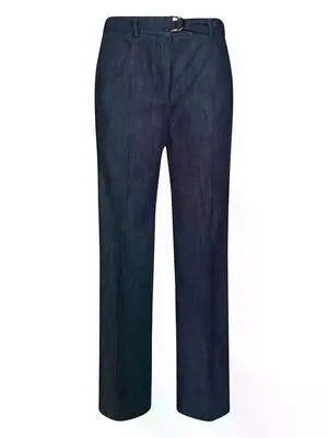 Incotex Belted Straight Leg Trousers - Blue