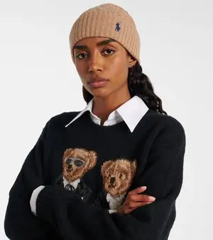 Polo Ralph Lauren Cable-knit Wool And Cashmere Beanie - Beige