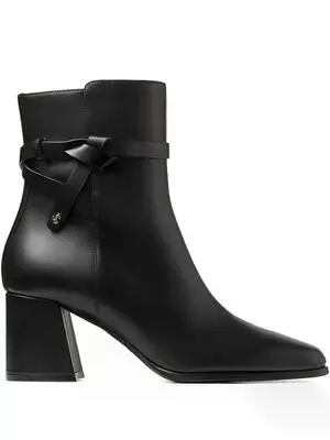 JIMMY CHOO Lawton Braided-strap Block-heel Boots - Black