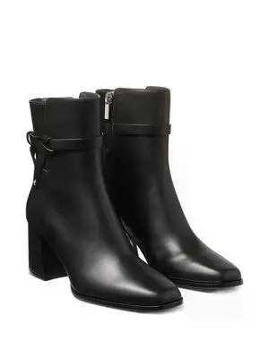 JIMMY CHOO Lawton Braided-strap Block-heel Boots - Black