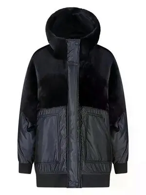 BLANCHA Hooded Panelled Coat - Blue