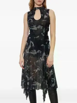 MISBHV Keyhole Neck Asymmetric Dress