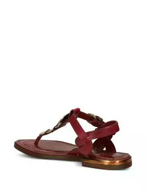 A.S.98 Embellished Leather Sandals With Gold-tone Hardware