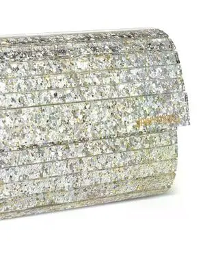 JIMMY CHOO Sweetie Glitter-effect Clutch Bag - Silver