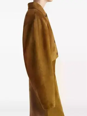 Khaite Sue Suede Cropped Jacket - Brown