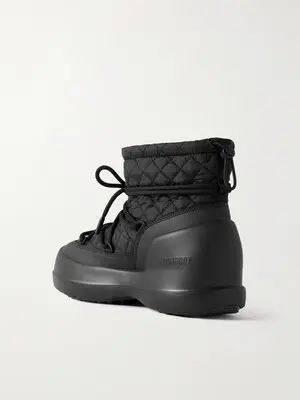 Moon Boot Mezzaluna Mid Rubber And Quilted Shell Snow Boots - Black