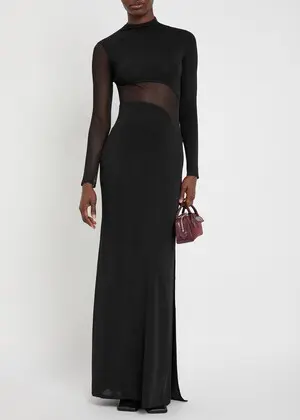 Alaïa Panelled Mesh Maxi Dress