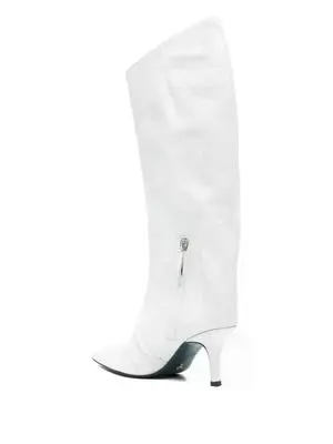 Patrizia Pepe 75mm Crinkle Pointed Toe Boots