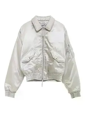 Vaquera Collared Bomber Jacket - Grey