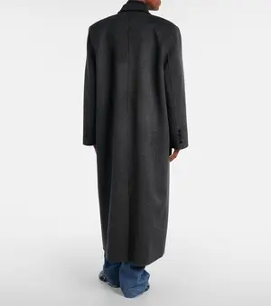 THE FRANKIE SHOP Gaia Double-breasted Wool-blend Coat - Grey