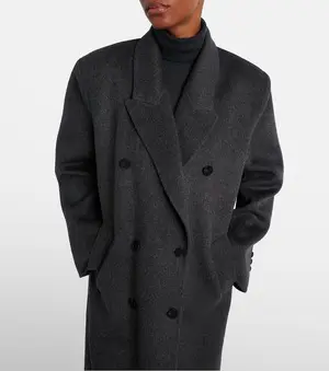 THE FRANKIE SHOP Gaia Double-breasted Wool-blend Coat - Grey