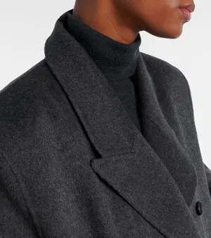 THE FRANKIE SHOP Gaia Double-breasted Wool-blend Coat - Grey