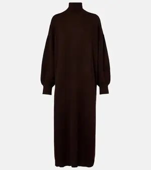 Jardin Des Orangers Turtleneck Wool And Cashmere Sweater Dress - Brown