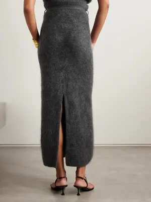 Adam Lippes Belted Brushed-cashmere Midi Skirt