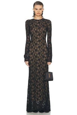 L'academie Kayden Maxi Dress In Lace - Black