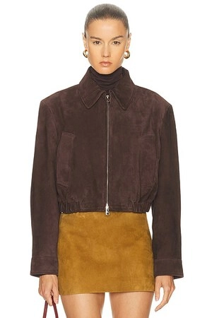 AGOLDE Nahlia Cropped Suede Jacket