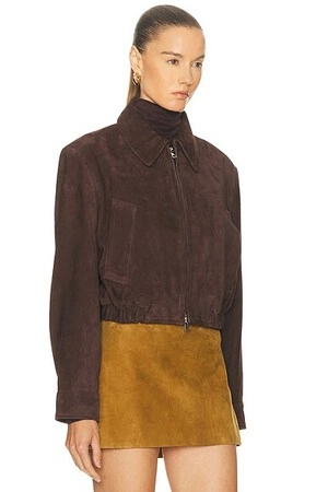 AGOLDE Nahlia Cropped Suede Jacket
