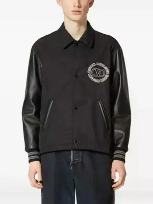 Valentino Garavani Nylon And Leather Sports Jacket