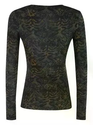 Ulla Johnson Long Sleeve Animal Print Top